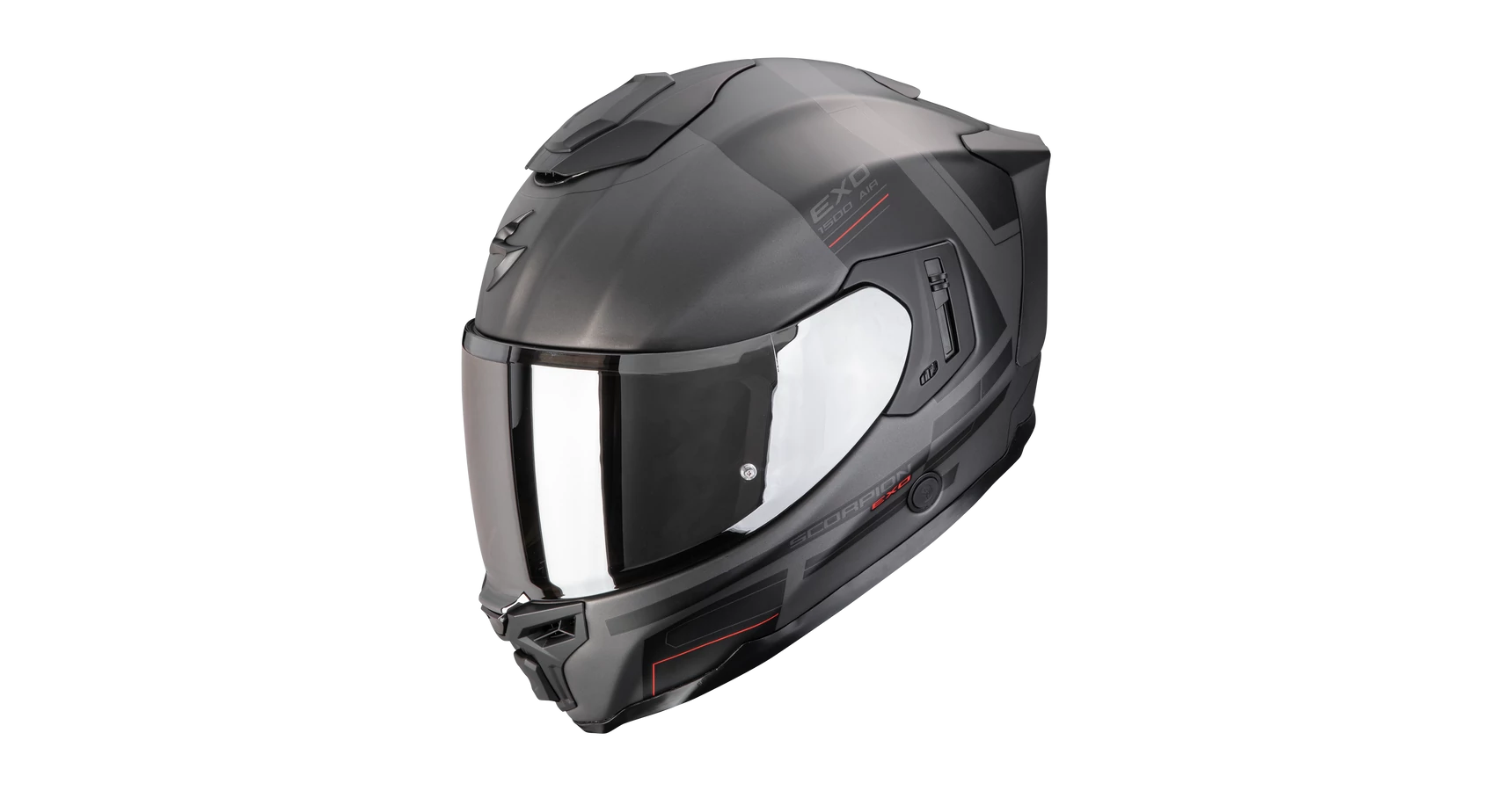 Scorpion Exo-1500 Air Dual Matt-Silver-Black-Red zárt bukósisak XS (53 ...