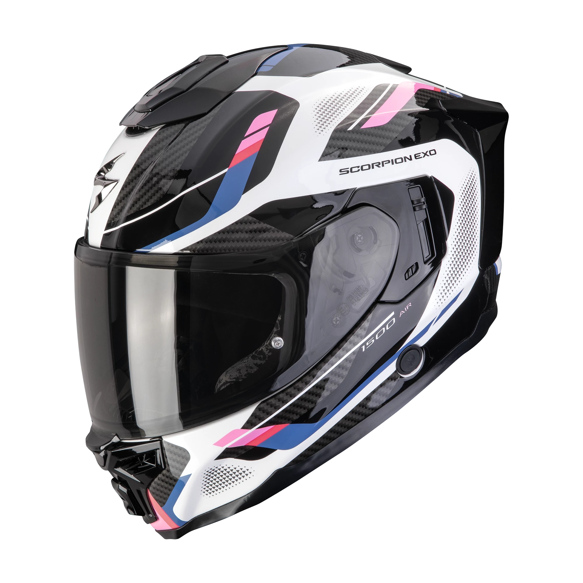 Scorpion Exo-1500 Air Sleek White-Black-Pink zárt bukósisak XS (53-54cm ...